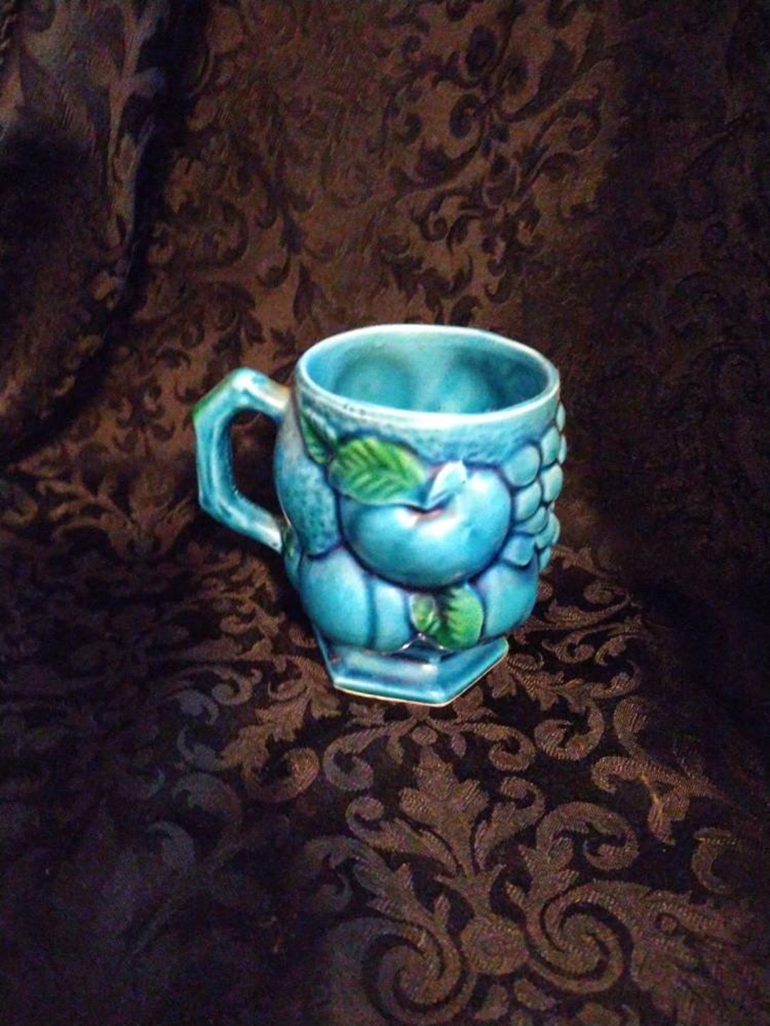 Inarco Blue Fruit Ceramic Coffee Cup - Etsy