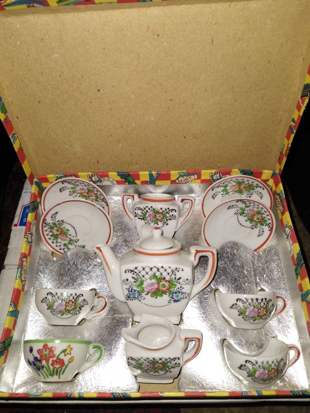 Vintage Mini 12 Pc China Tea Set- Made in Japan - Etsy