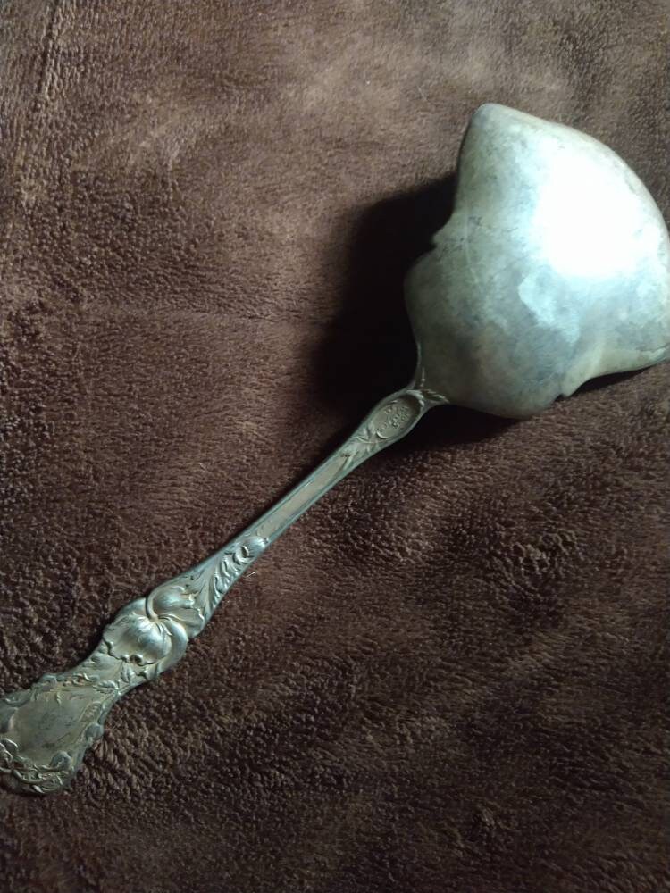 Antique 1835 R Wallace A1 Silverplate Floral Serving Spoon - Etsy