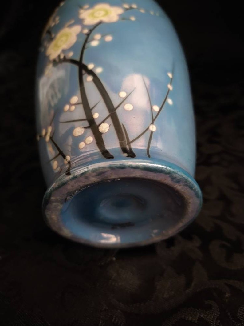 Lustreware Blue Handpainted Vase Made in Japan - Etsy