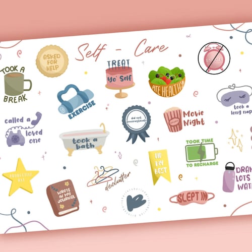 Self Care Reminders Planner/bullet Journal Sticker Pack - Etsy