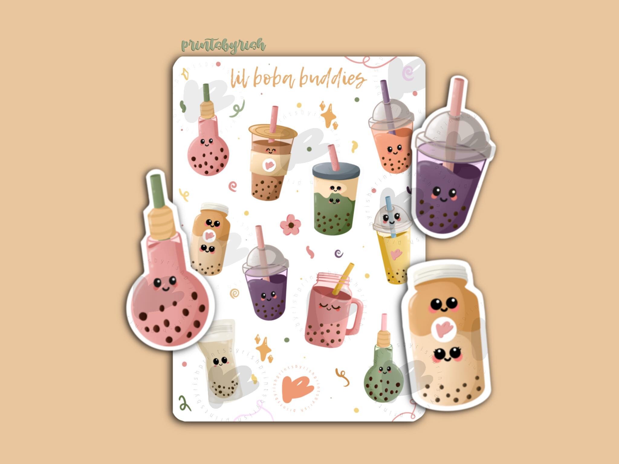 1pcs sticker sheet Bubble tea Stickers, Labels & Tags Paper & Party ...