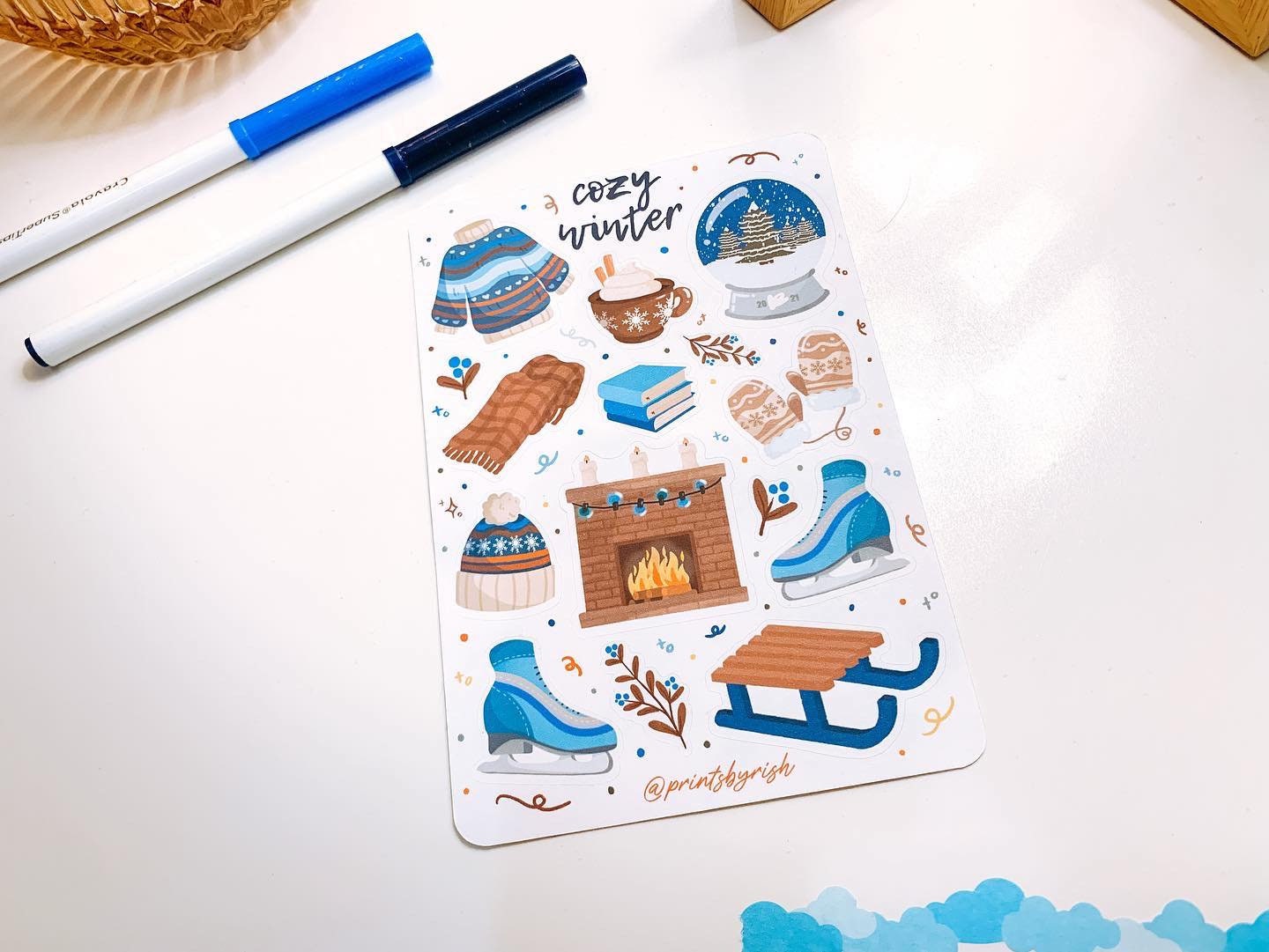Cozy Winter Themed Sticker Sheet Cute Journal Planner - Etsy