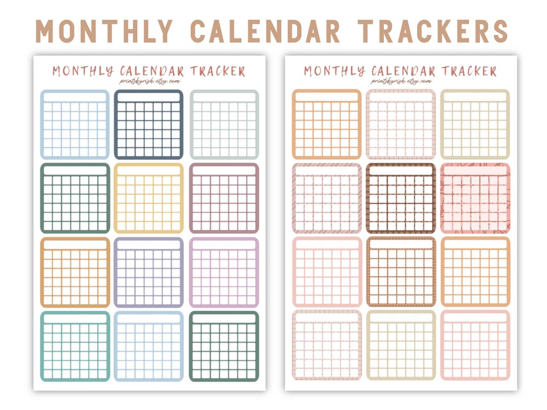 Monthly Calendar Tracker Neutrals Pastels Sticker Sheet, Habit Tracker ...
