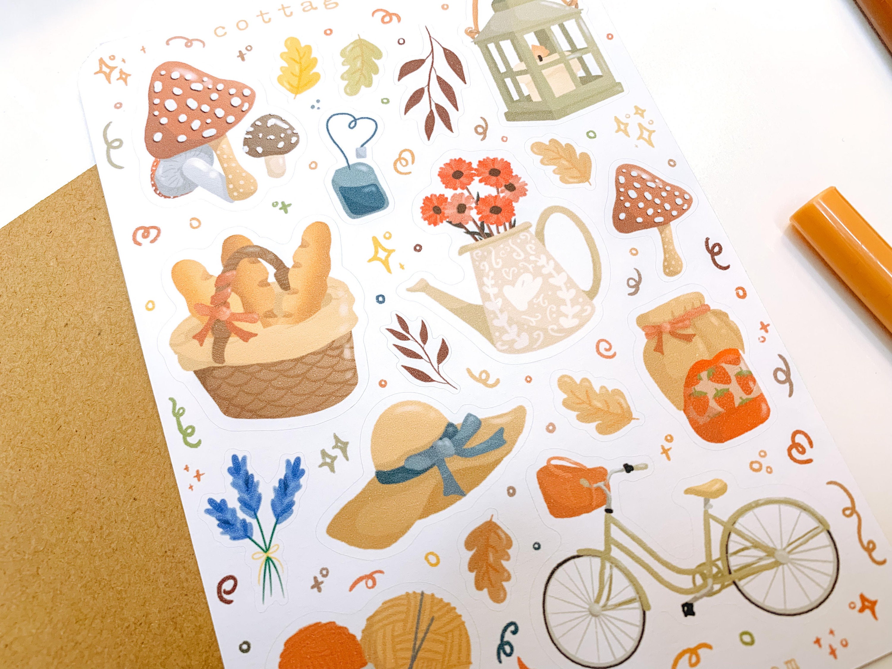 COTTAGECORE Sticker Sheet Cute Journal Planner Stickers - Etsy