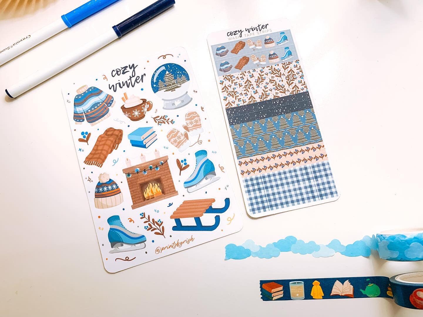 Cozy Winter Themed Sticker Sheet Cute Journal Planner - Etsy