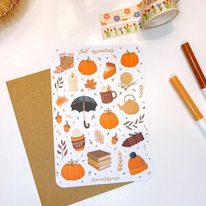 FALL Autumn Themed Sticker Sheet Cute Journal Planner - Etsy Canada
