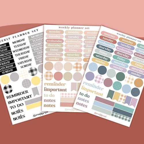 Days of the Week Stickers / Bullet Journal Planner / Printable - Etsy