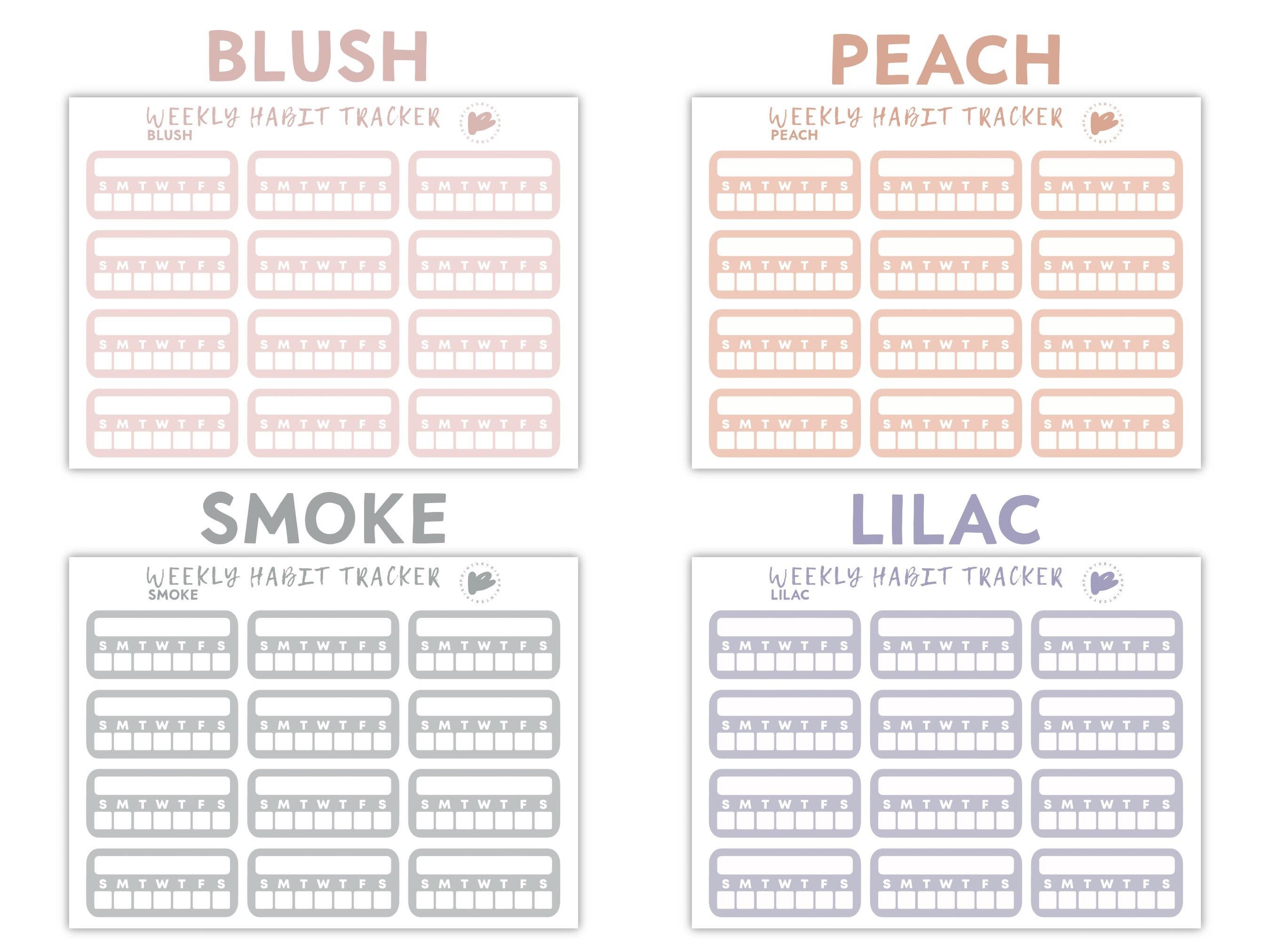 WEEKLY HABIT TRACKER Sticker Sheet Planner Stickers Color - Etsy