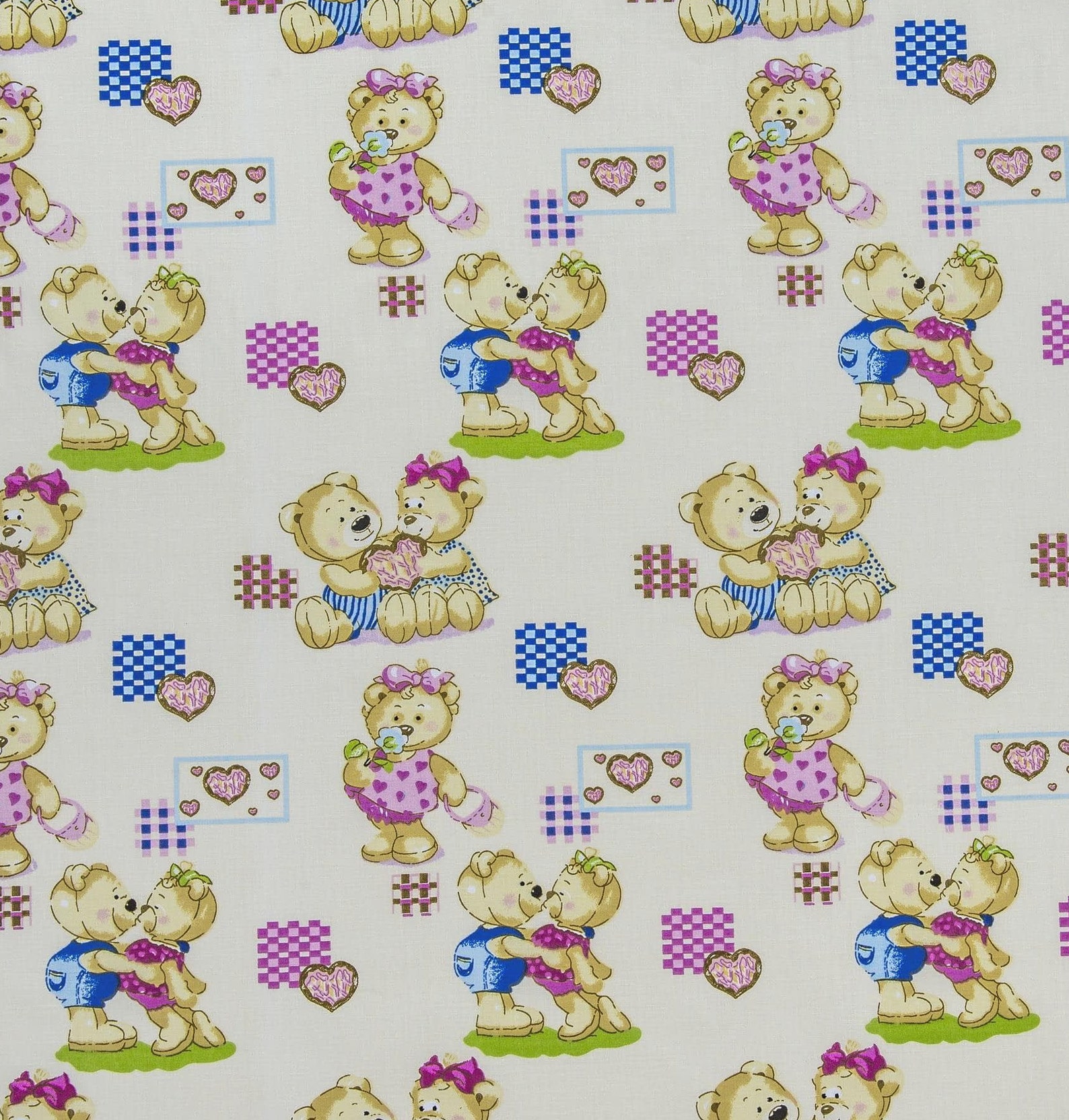 Loving Teddy Bear Poly Cotton Fabric 87inKid Bedding Cotton | Etsy