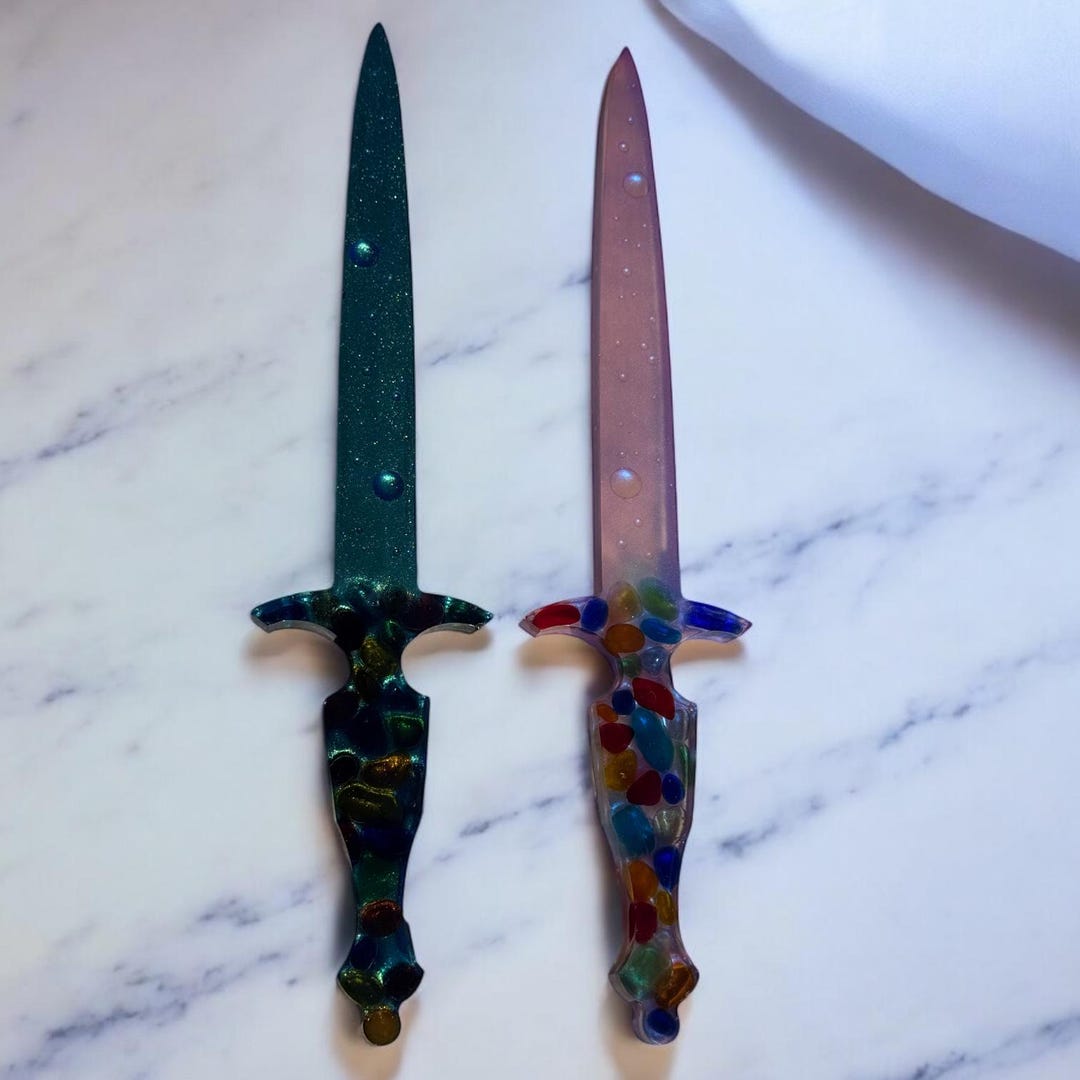 Colorful Stone and Rain Drop Colorshift Dagger - Rainbow River Rocks ...