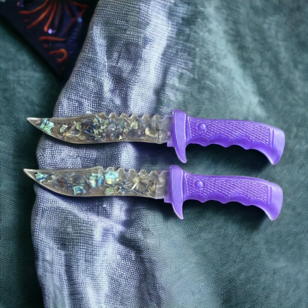 Custom Decorative Flower Petal Floral Blade Hunting Knife Unique Earthy ...