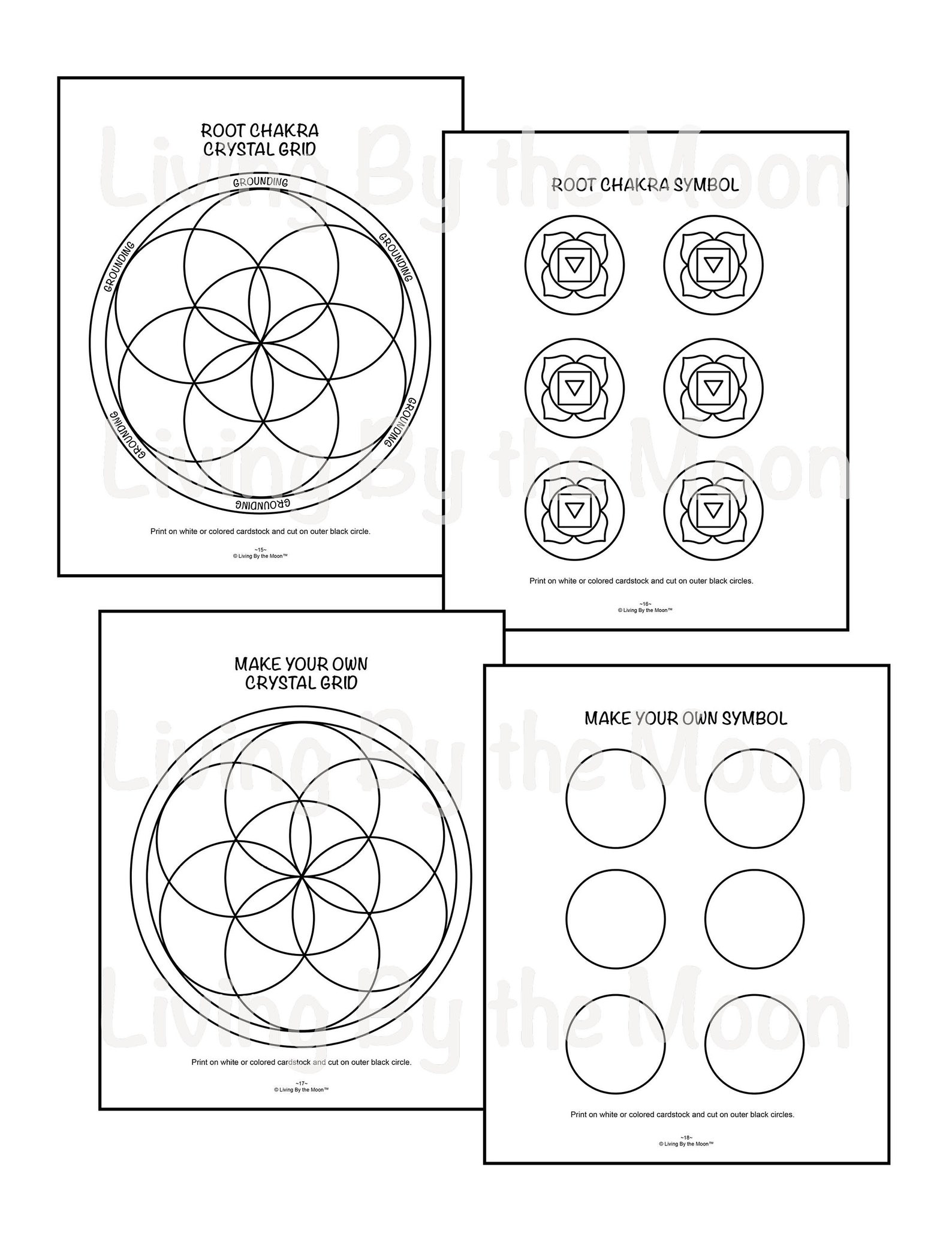 CHAKRA CRYSTAL GRID Templates Digital Download Printable | Etsy
