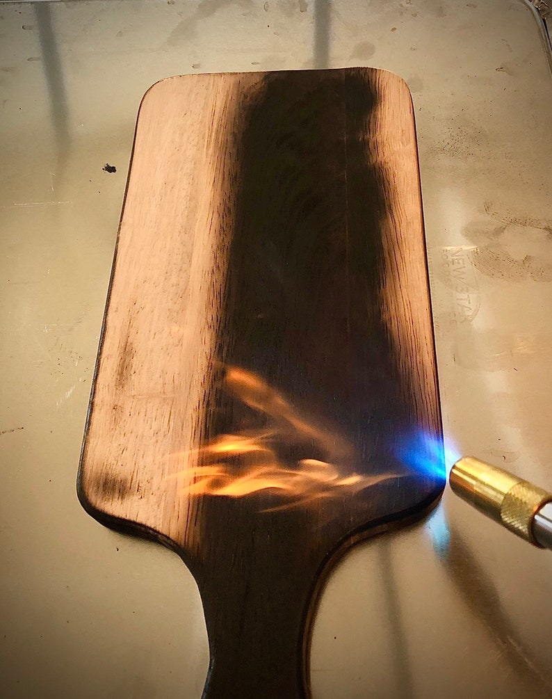 Burned Wood Bread Board - Charcuterie Board - Serving Board With Handle ...
