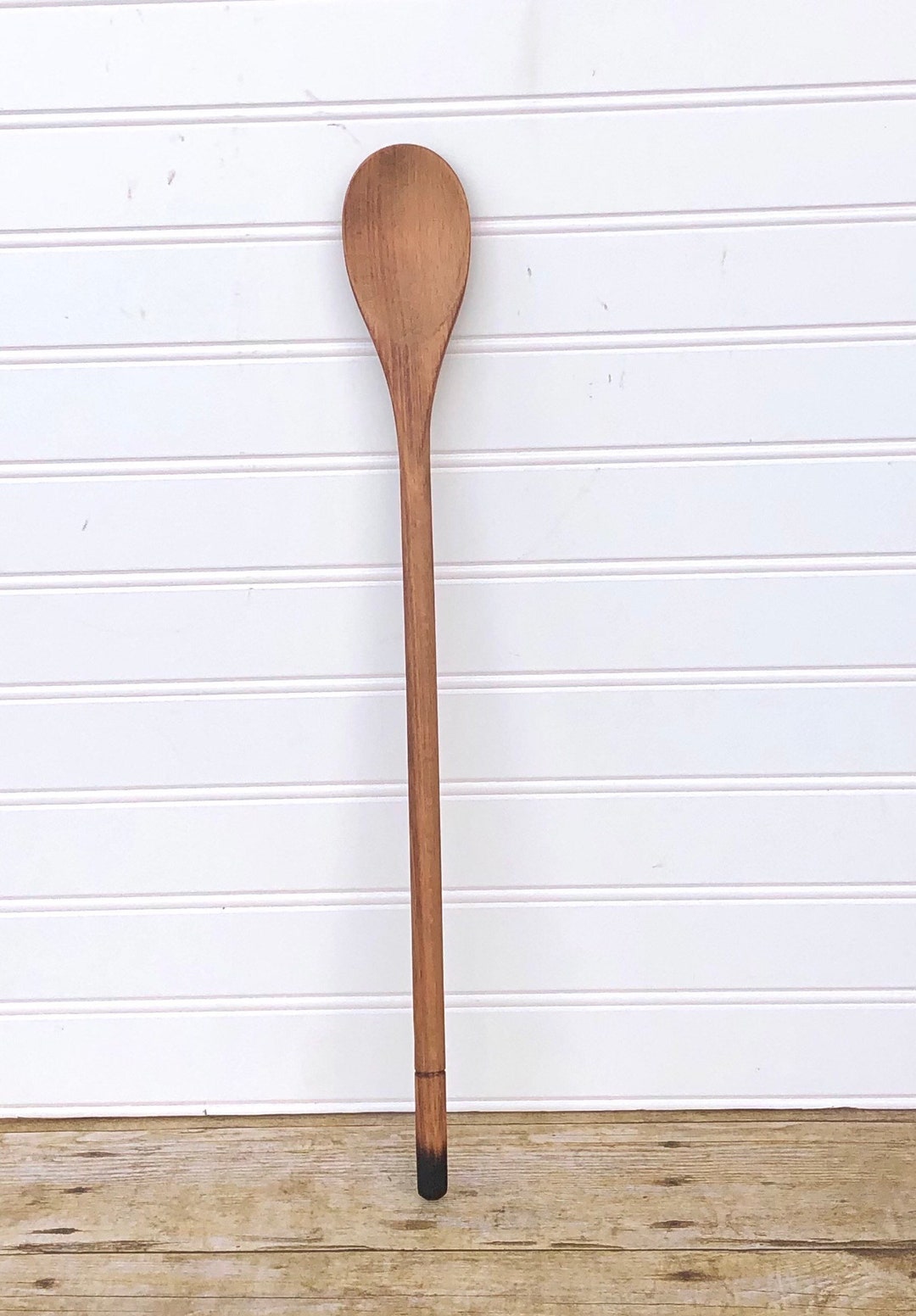Long Wood Spoon - Charred Wood -long Wooden Spoon - Kitchen Utensils ...