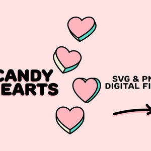 Candy Hearts Svg, Valentine's Day Svg - Etsy