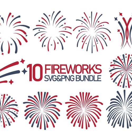 Fireworks Svg Clip Art Fireworks Png Fourth of July Svg - Etsy