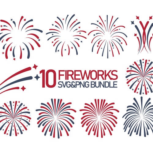 4th of July Fireworks SVG Bundle for Independence Day - Etsy