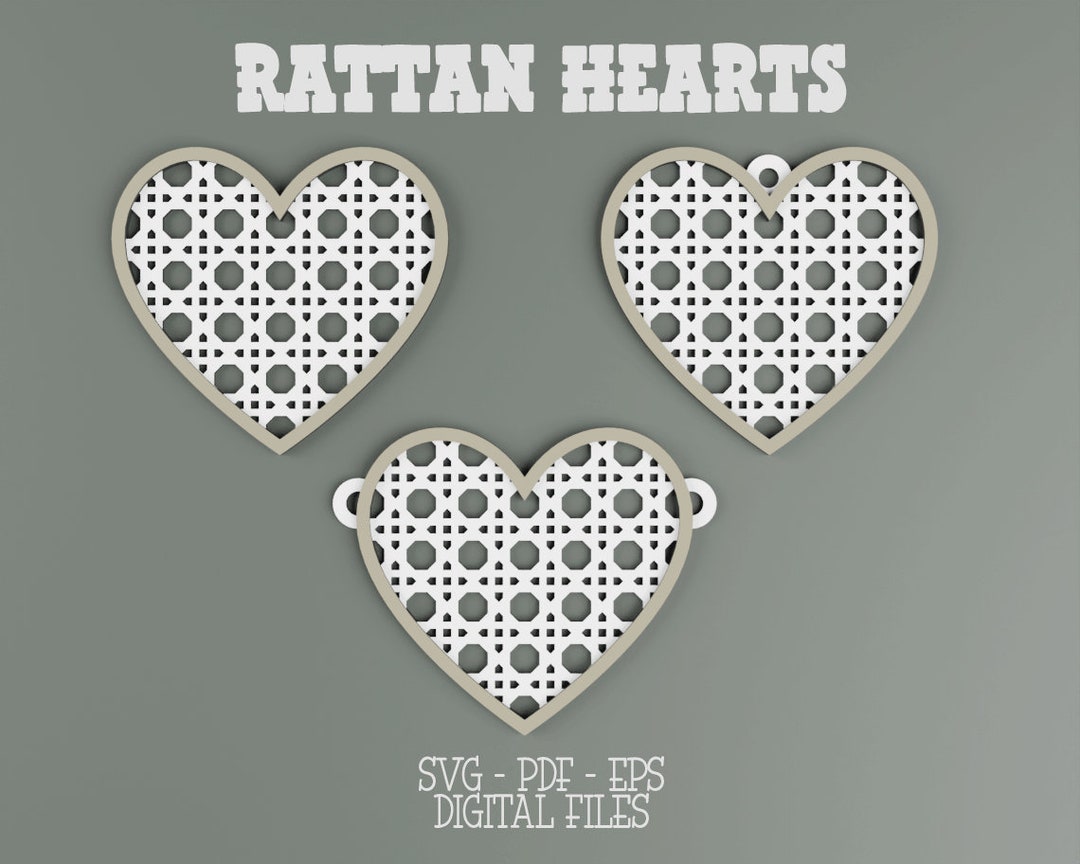 Rattan Hearts Garland Svg, Heart Garland Svg, Valentine Cut File - Etsy