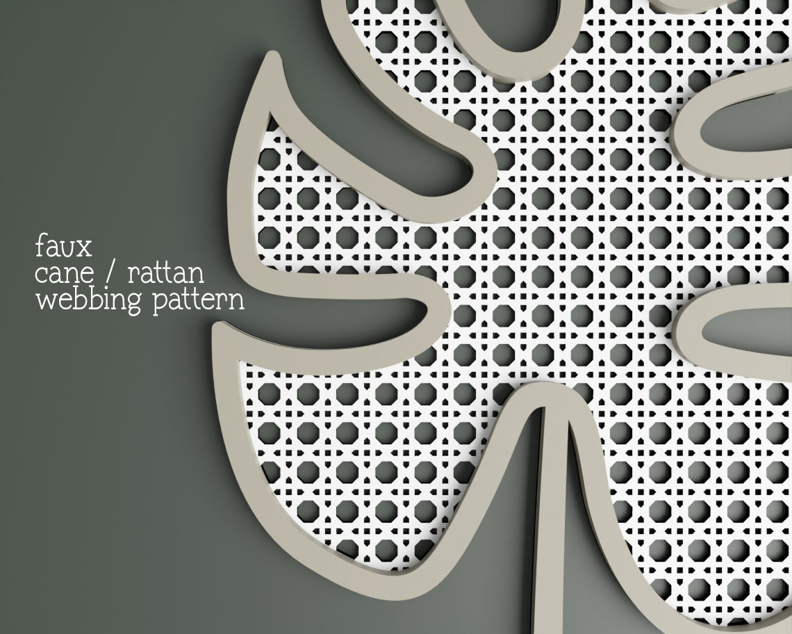Monstera Leaf Laser File, Cane Webbing Svg, Plant Decor Svg, Laser Cut ...