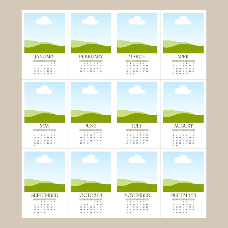 2026 Printable Calendar Photos, 4x6 Canva Template, Digital Download - Etsy