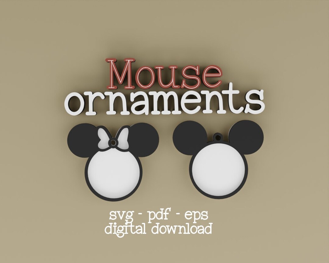 Christmas Ornament Laser File, Mouse Ornament Svg, Glowforge Ornament ...