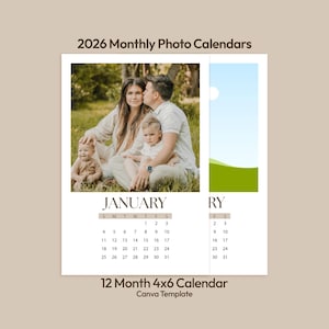 2026 Printable Calendar Photos, 4x6 Canva Template, Digital Download - Etsy