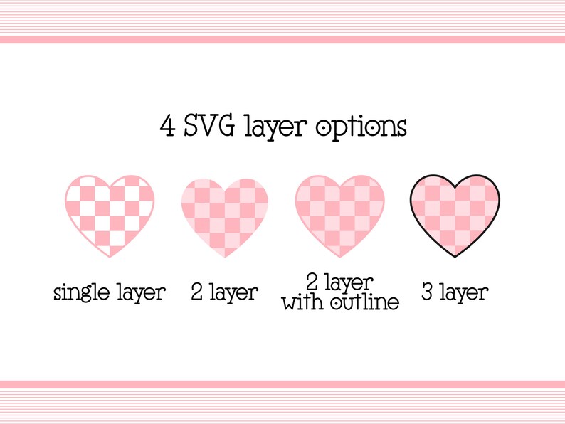 Checkered Hearts Svg, Valentine's Day Heart Svg - Etsy