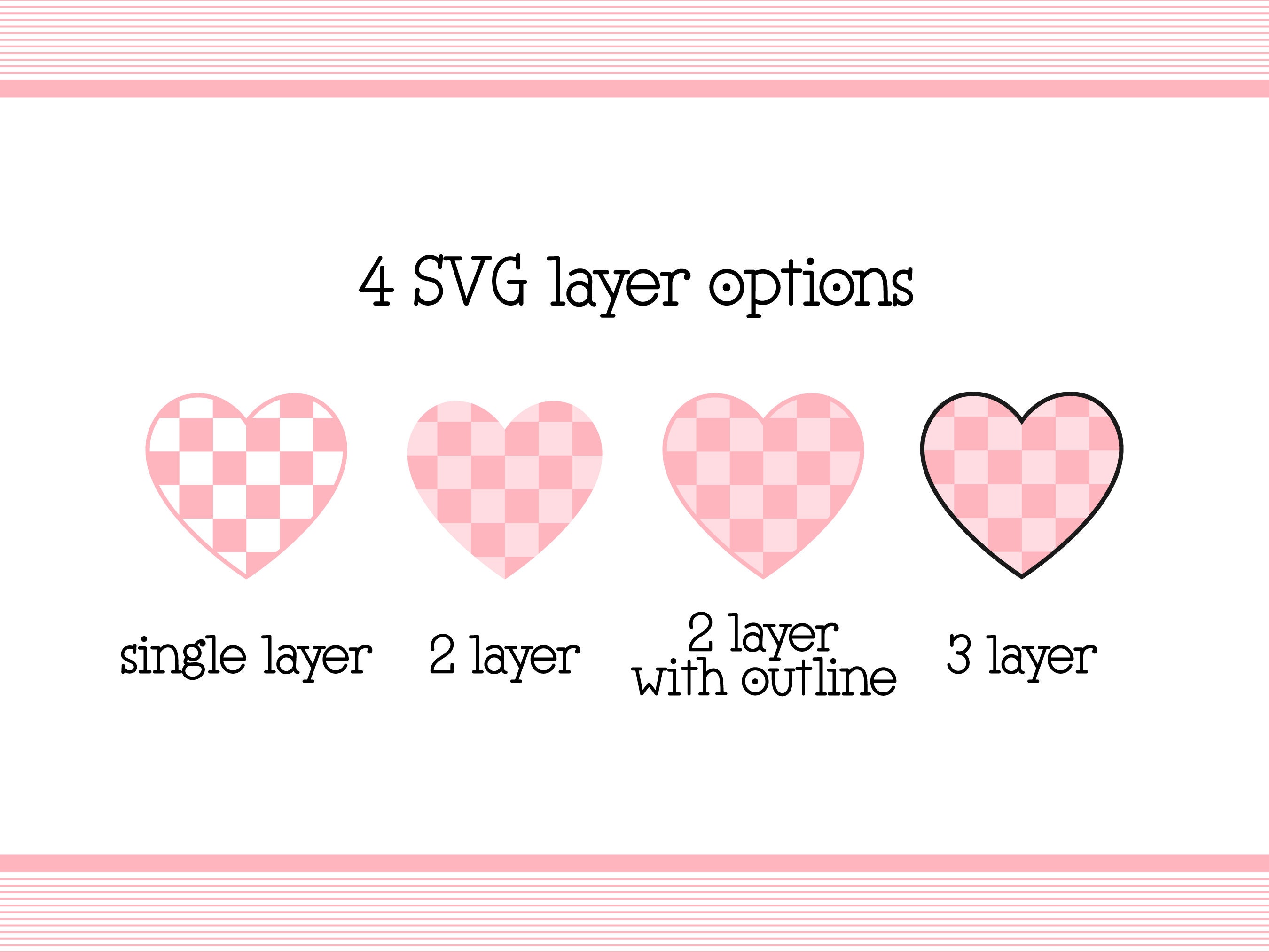 Checkered Hearts Svg, Valentine's Day Heart Svg - Etsy
