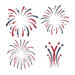 Fireworks Svg Clip Art, Fireworks Png, Fourth of July Svg, Independence ...