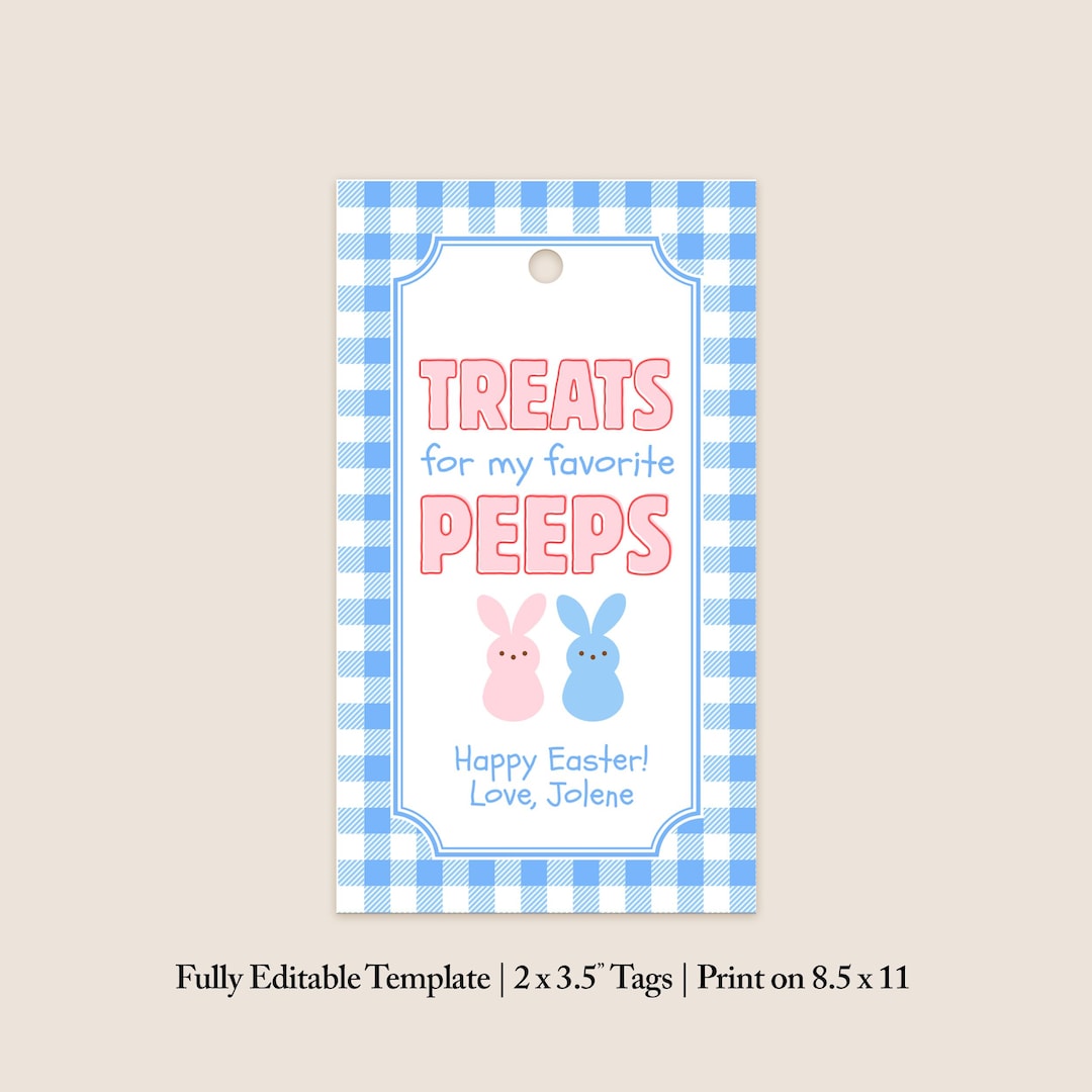 Editable Easter Gift Tags Template | Easter Treat Bag Tags | Party ...