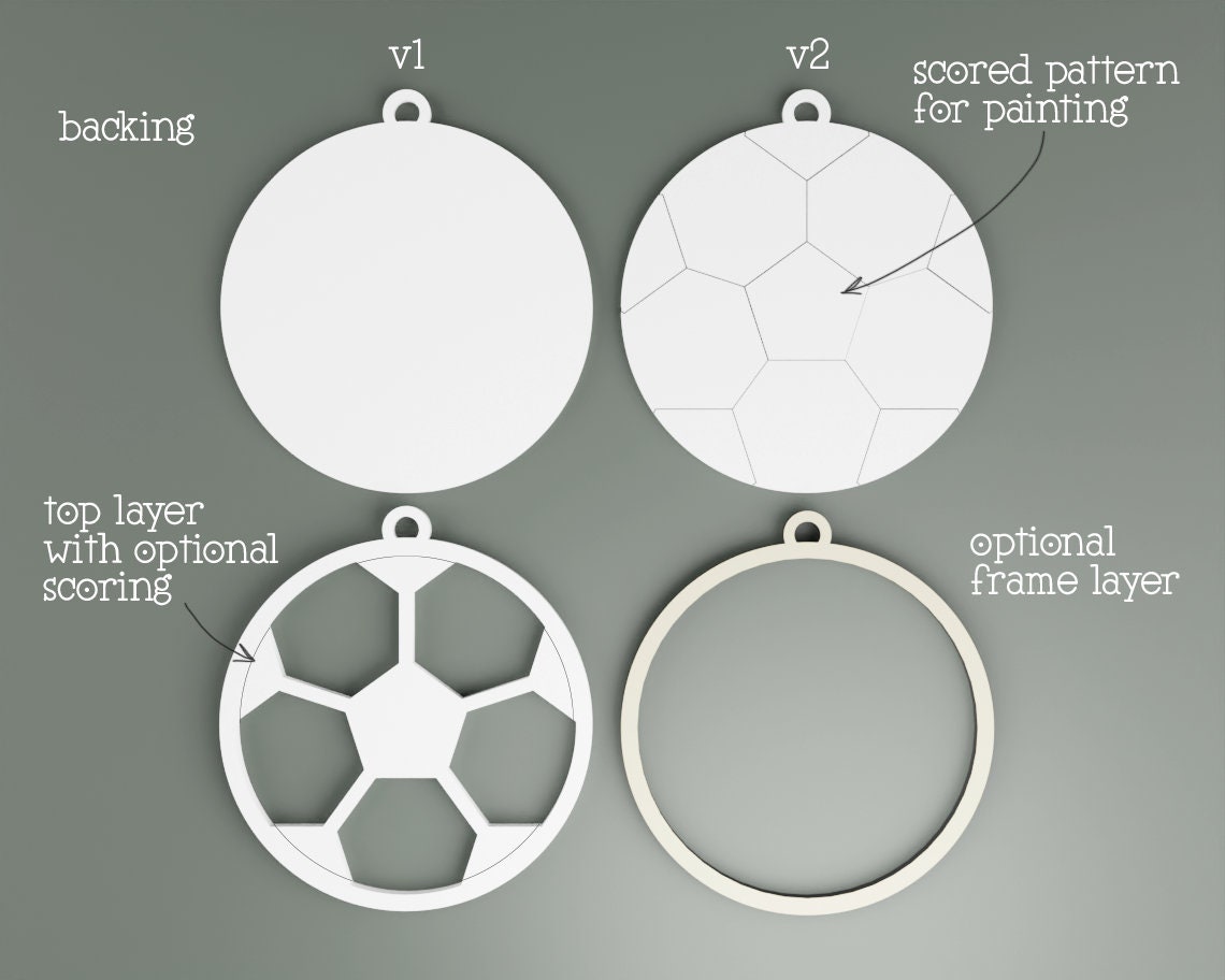 Soccer Christmas Ornament Laser File, Soccer Ball Ornament Svg - Etsy