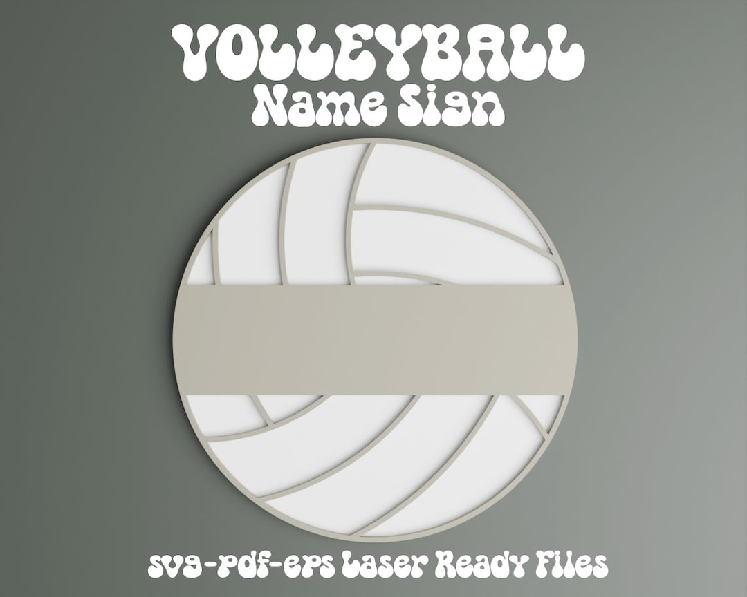 Volleyball Name Sign Svg, Volleyball Laser File, Volleyball Decor - Etsy
