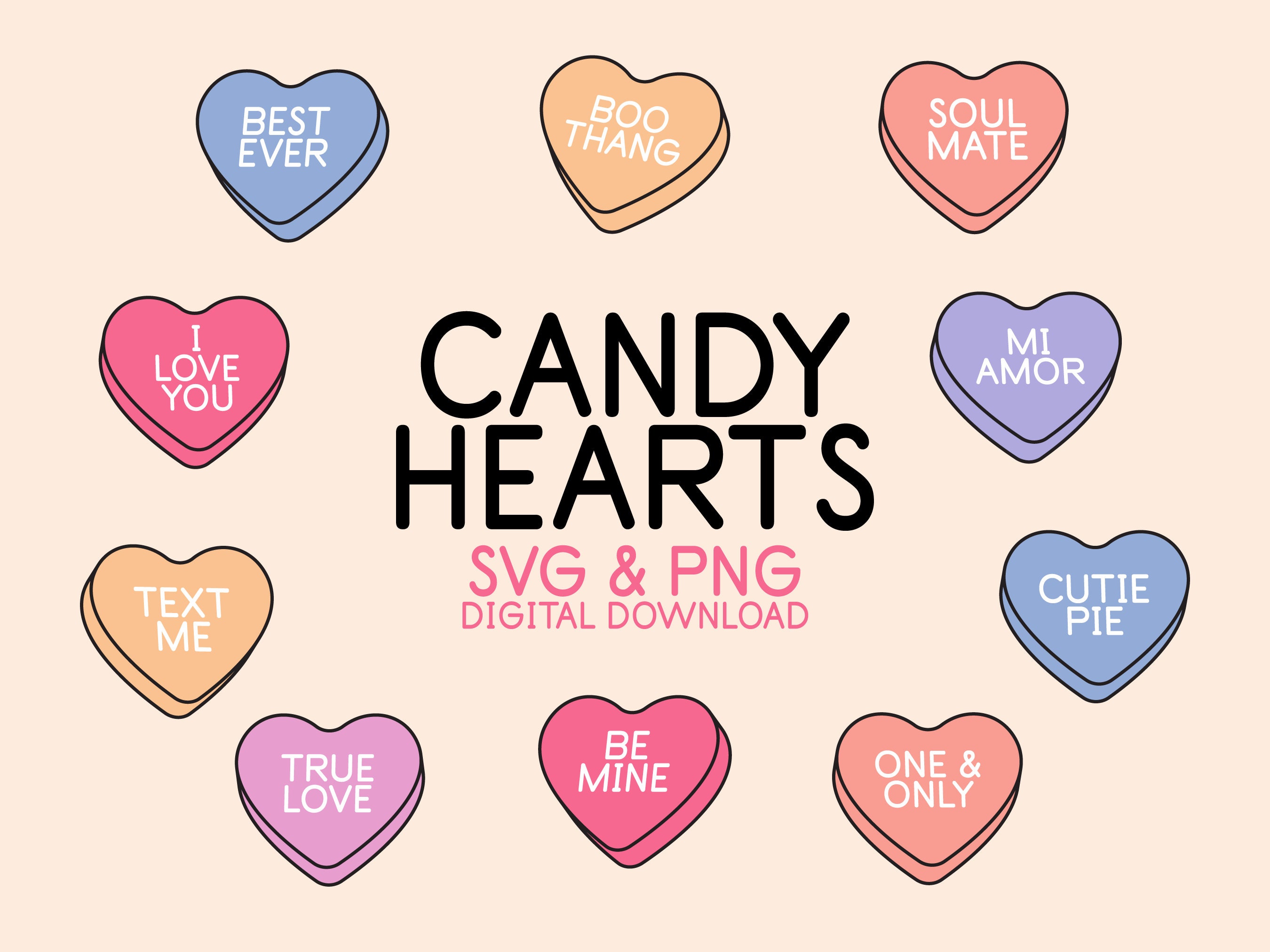 Sweetheart Svg, Valentine's Day Png, Candy Hearts Svg - Etsy