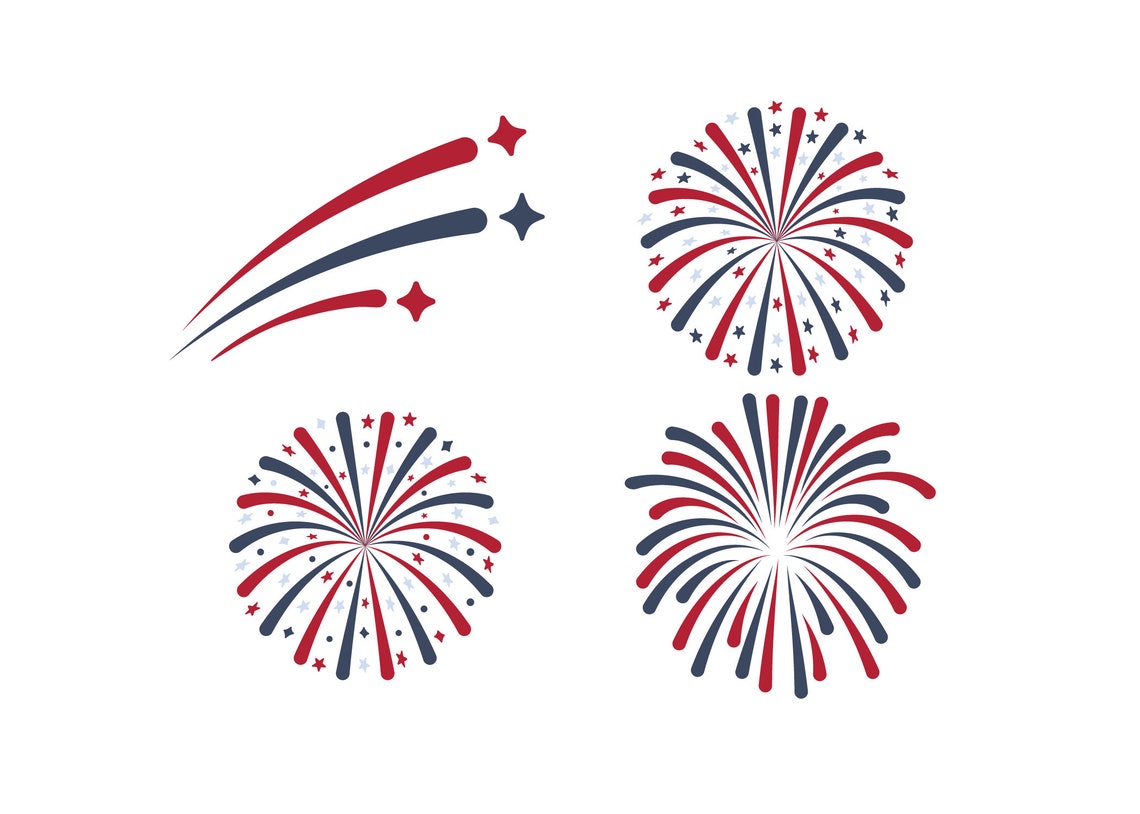 Fireworks Svg Clip Art, Fireworks Png, Fourth of July Svg, Independence ...