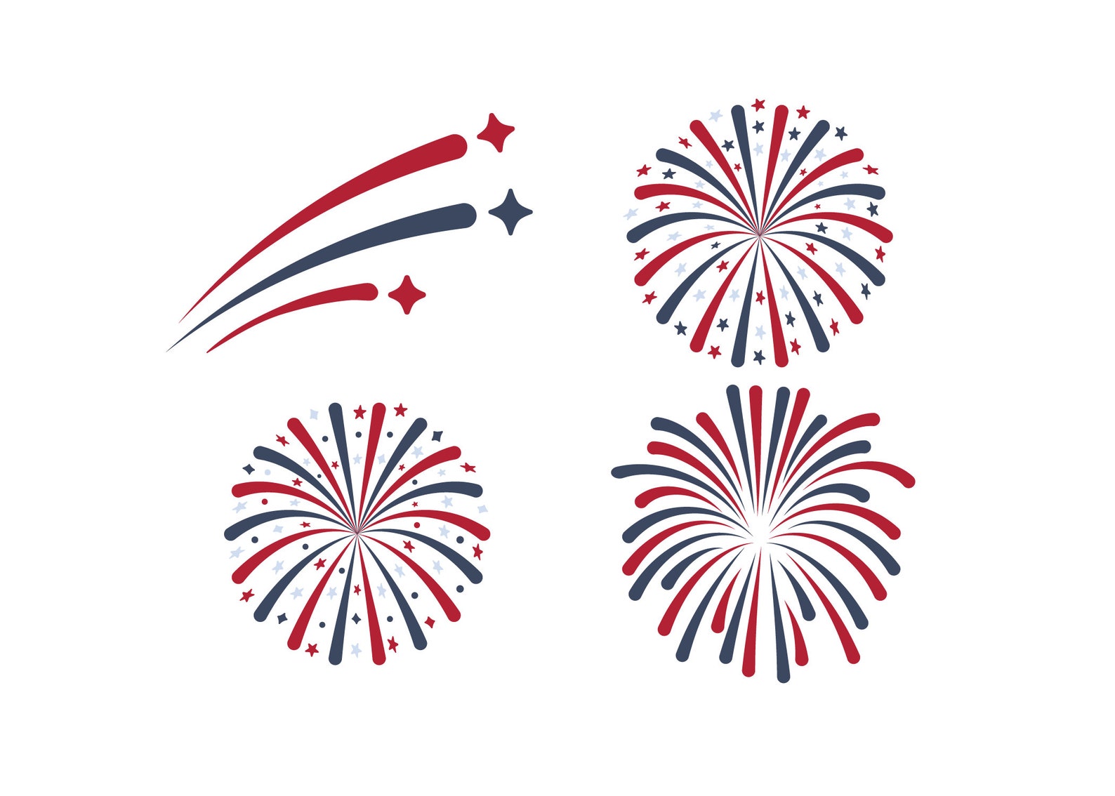 Fireworks Svg Clip Art, Fireworks Png, Fourth of July Svg, Independence ...