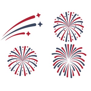 Fireworks Svg Clip Art, Fireworks Png, Fourth of July Svg, Independence ...