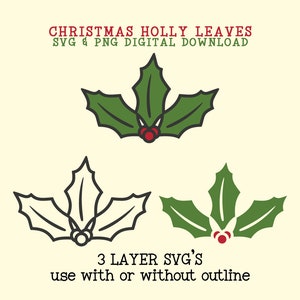 Christmas Holly Svg, Holly Svg - Etsy