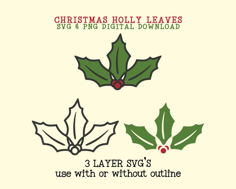 Christmas Holly Svg, Holly Svg - Etsy