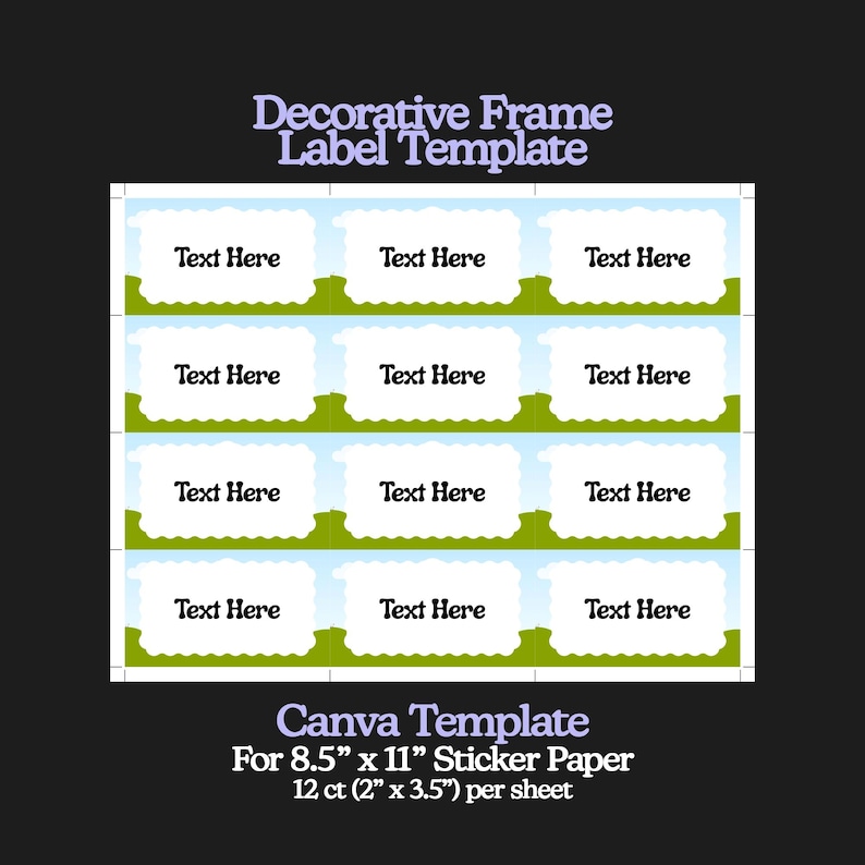 Canva Name Tag Template – 2x3.5" Editable Labels – Printable Sheet of ...