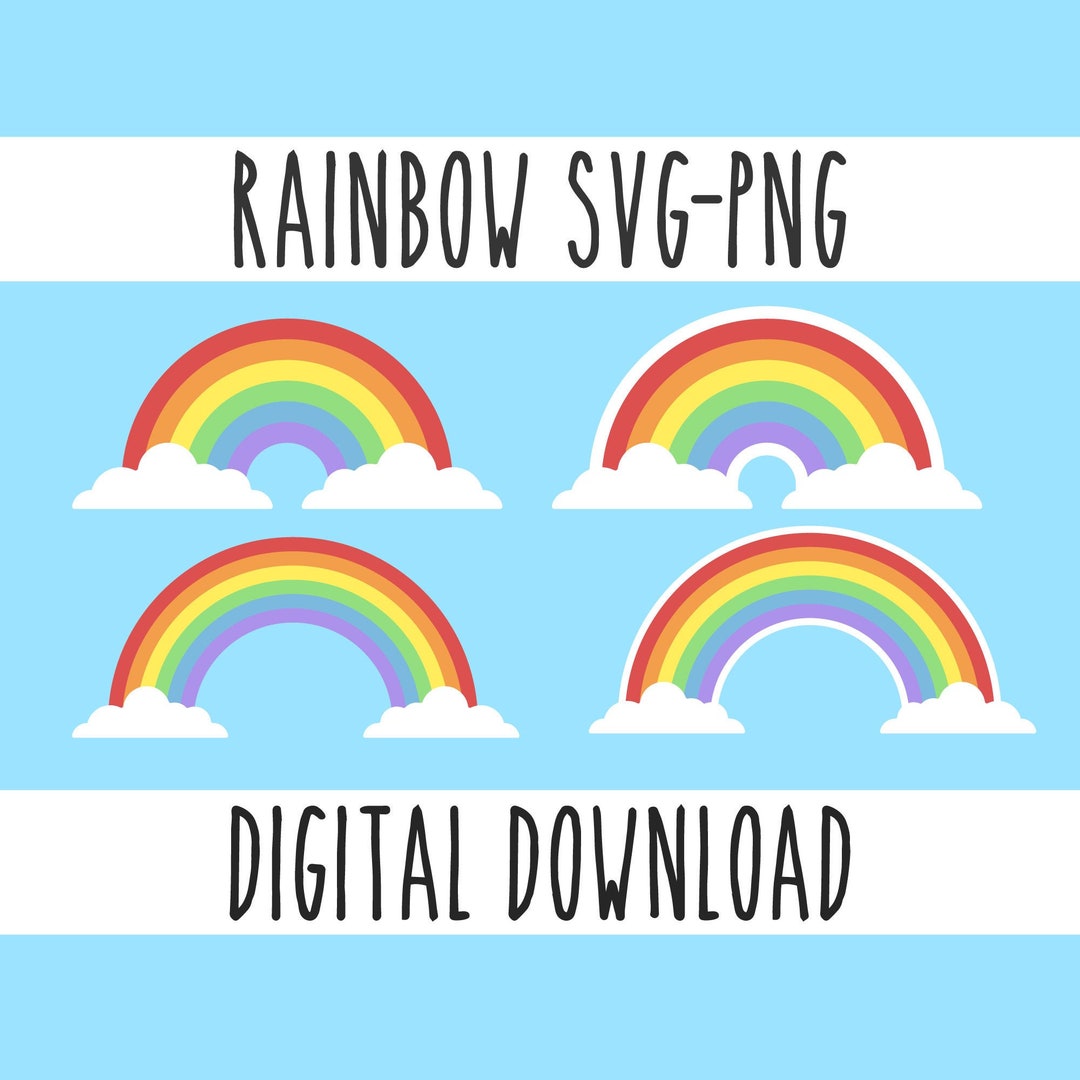 Rainbow Svg Bundle, Retro Rainbow Svg - Etsy