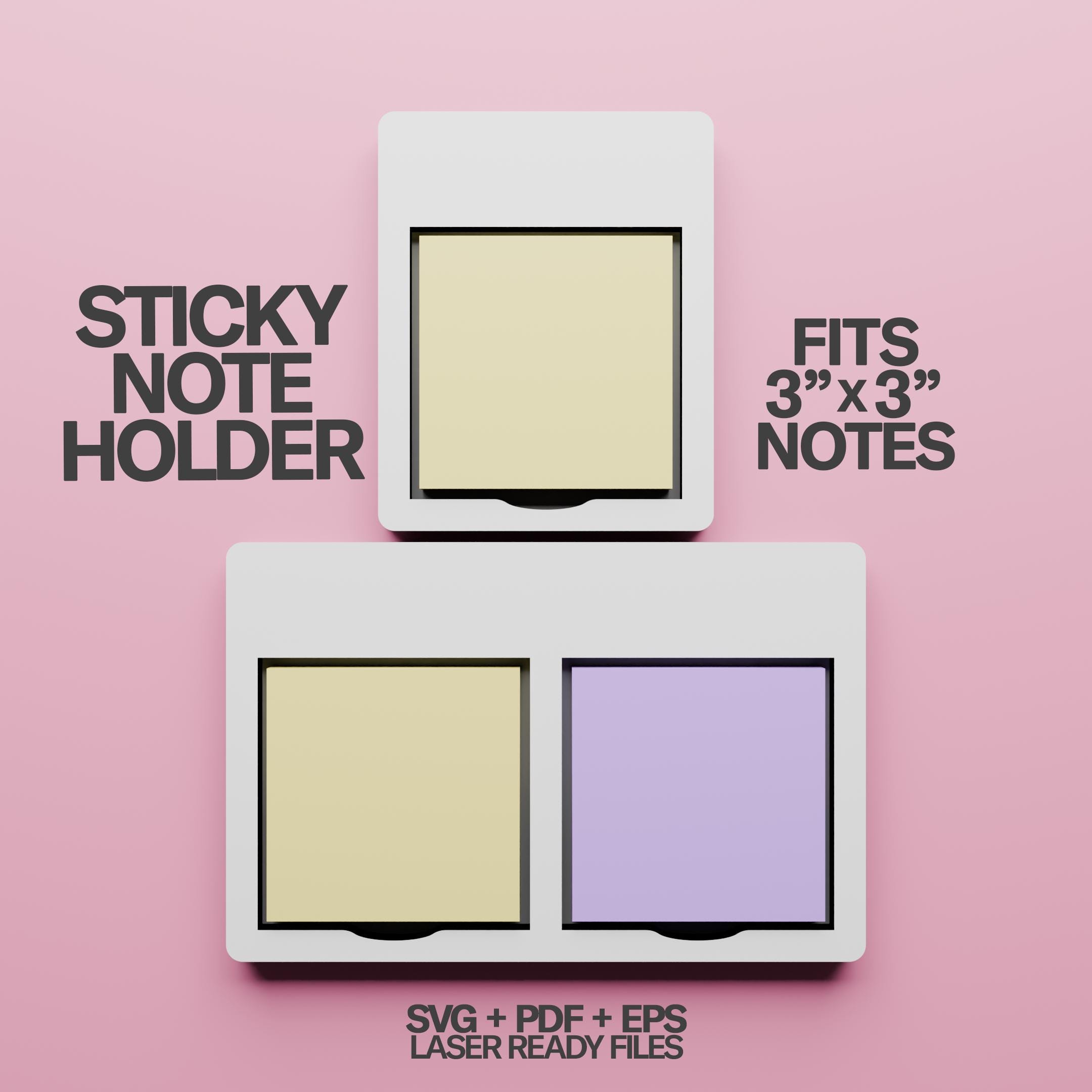 Sticky Note Holders Svg, Sticky Note Holder Laser File - Etsy