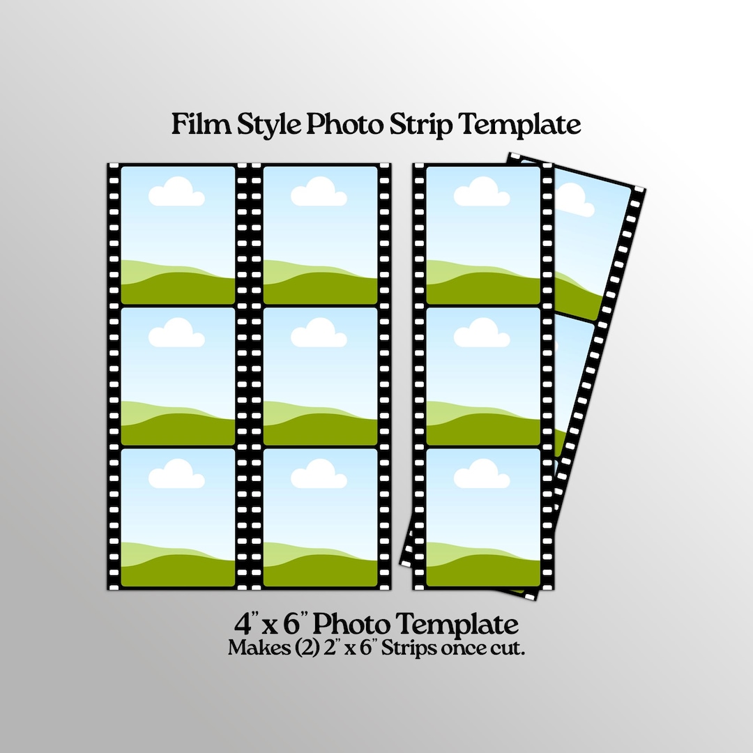 Photo Strip Template, Film Strip Photo Template, DIY Photo Booth Style ...