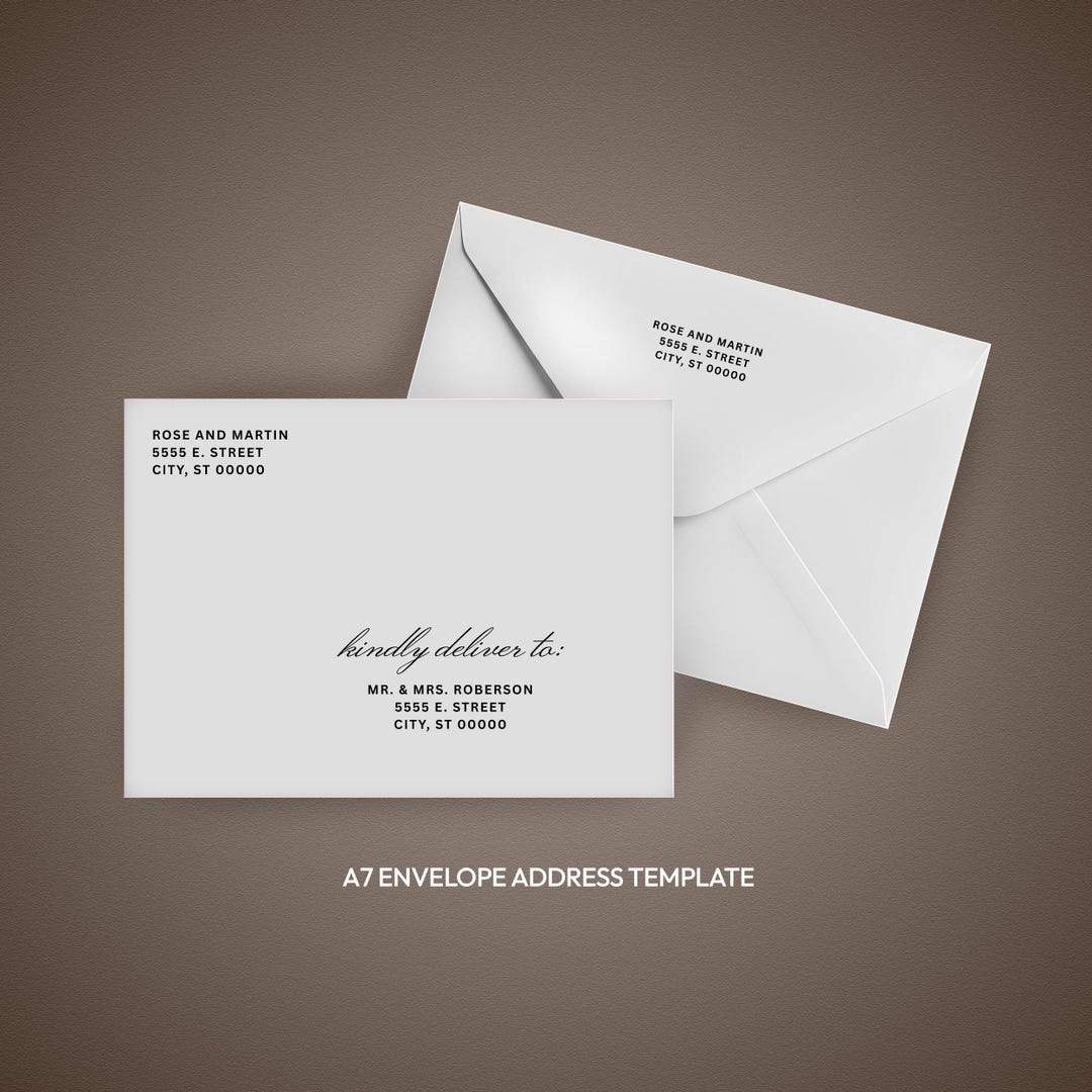 A7 Envelope Address Template, Wedding Invitation Envelope Printable - Etsy