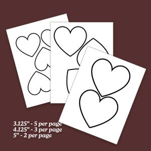 Printable Heart Templates, DIY Valentine Garland - Etsy