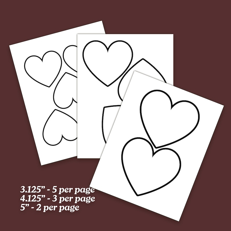 Printable Heart Templates, DIY Valentine Garland - Etsy