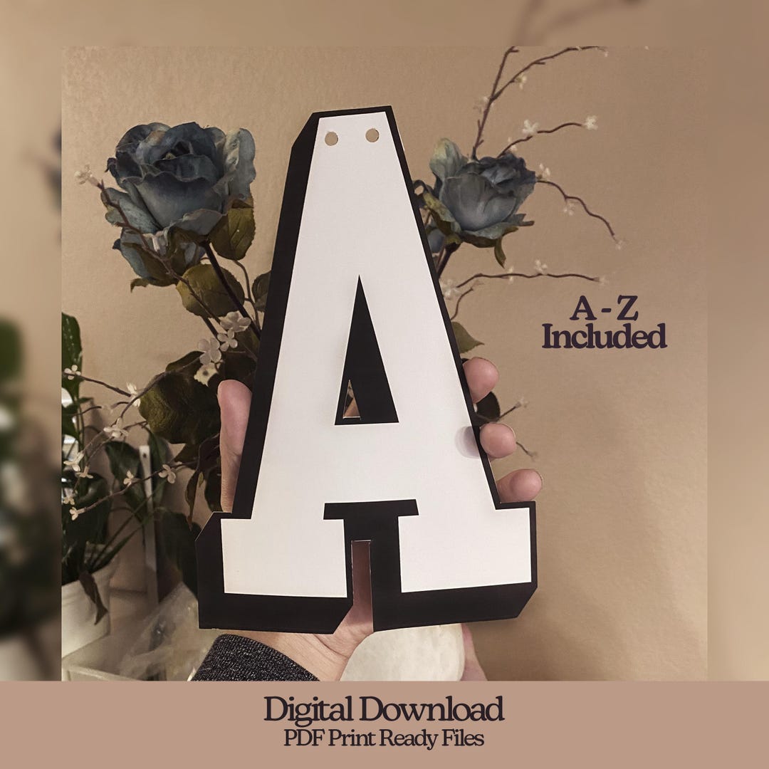 Printable Letters for Buntings, Large Alphabet Printable Banner - Etsy