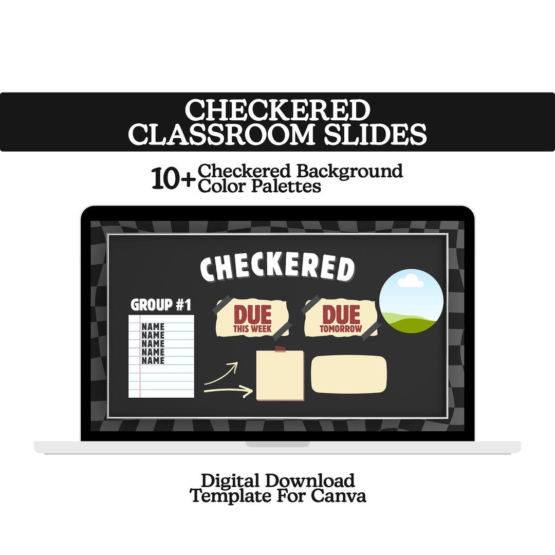 Checkered Classroom Slides Backgrounds, Powerpoint Templates - Etsy