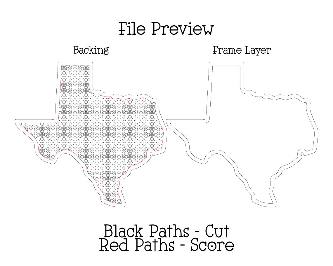 Texas Cane Webbing Laser File Texas State Laser File Rattan - Etsy