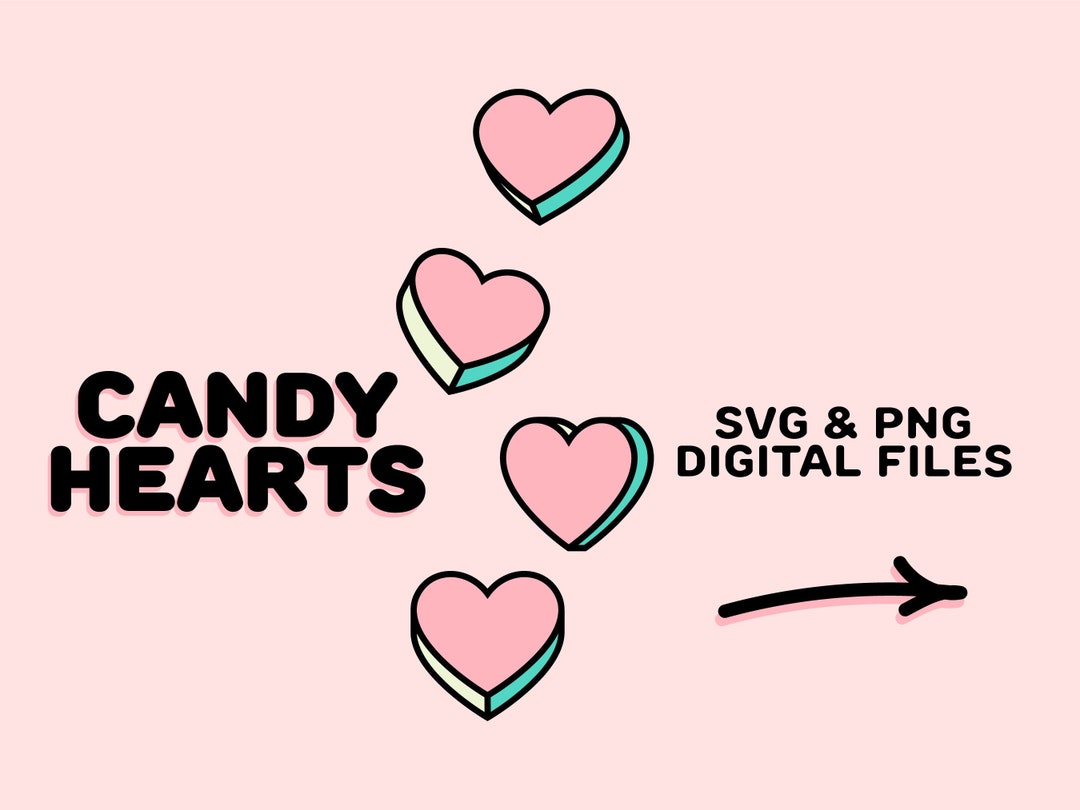 Candy Hearts Svg, Valentine's Day Svg - Etsy